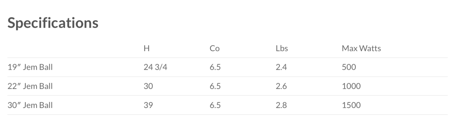 22" jem ball (kit) - Geronimo Creek
